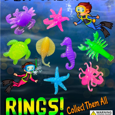 Sea Creature Rings in 1" Toy Capsules | Gumballs.com