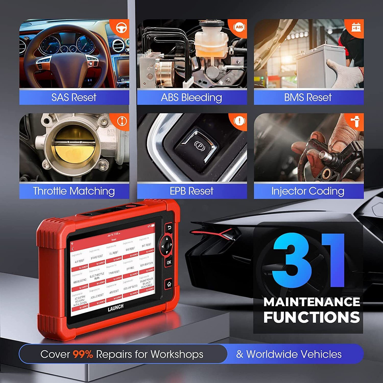 Pro Bi-directional Test OBD2 Bluetooth Automotive Diagnostic Tablet ...