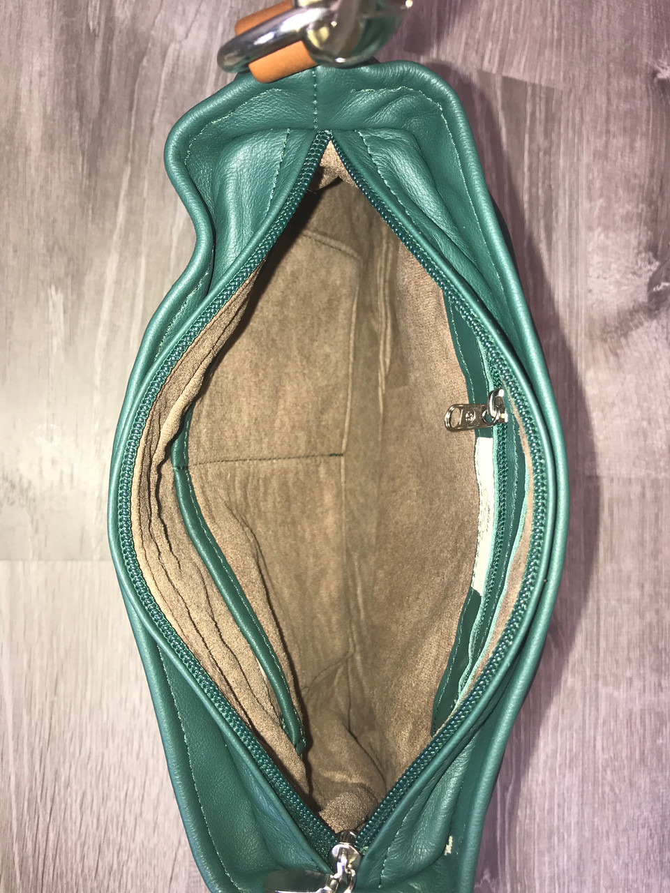 Green Hobo Leather Purse Bag - Small Shoulder Handbag, Becky - Fgalaze ...