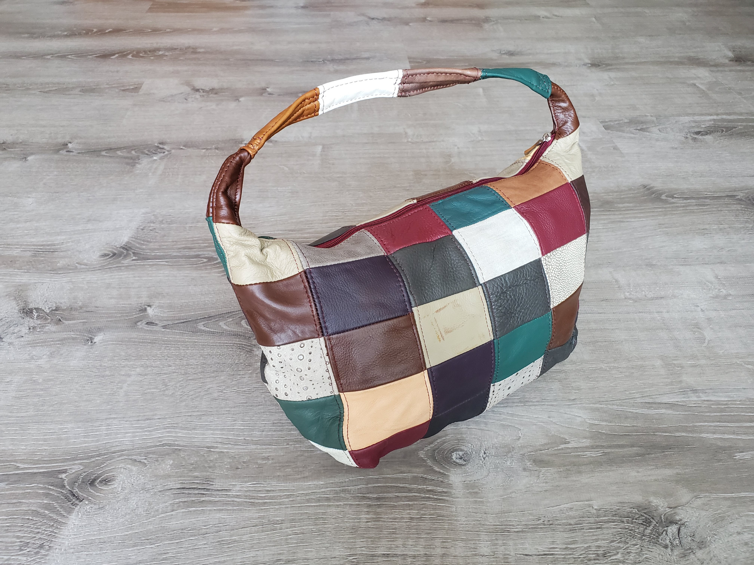 Colorful Shoulder Bag, Rustic Textured Handbag, Rosses - Fgalaze ...