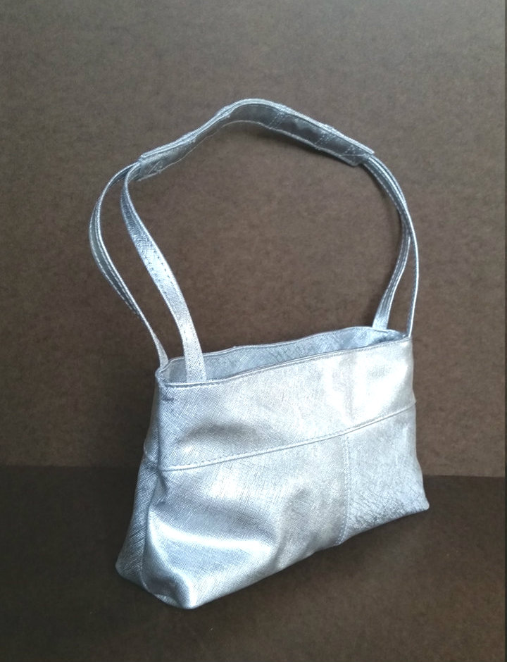 Silver Leather Shoulder Purse, Evening Stylish Handbag, Ivanna ...