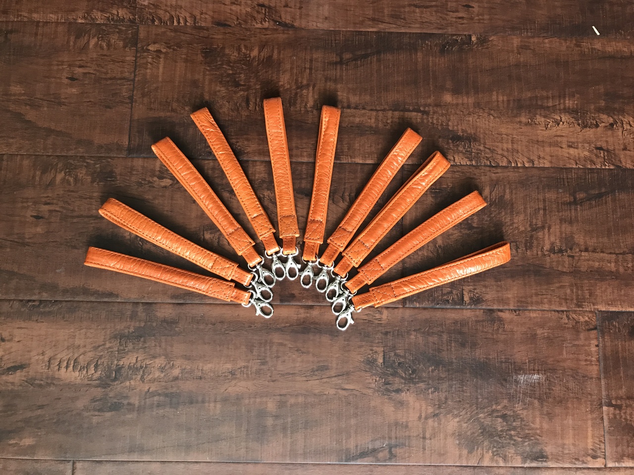 Leather Key Chain Strap, Keychain Holder, Leather Accessories, Orange ...