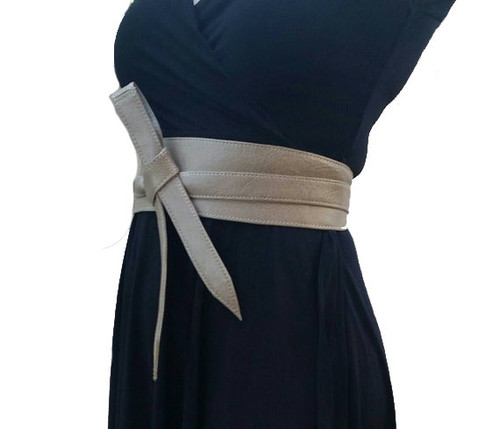 Neutral Leather Obi Belt, Wide Wrap Belts, Wraparounds, Urban Belts ...