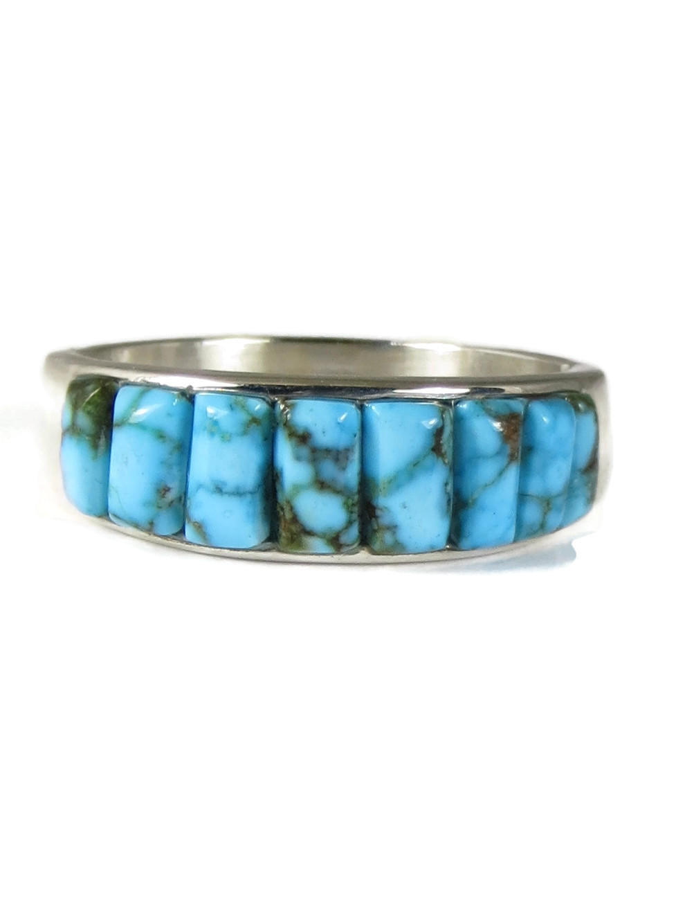 Kingman Turquoise Inlay Ring Size 13 3/4 (RG6009)