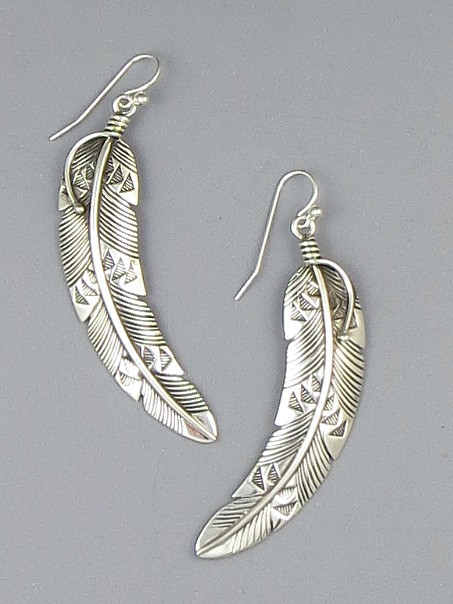 Feather Earrings | Gold & Sterling Silver | Native American