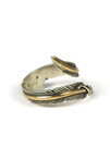 12k Gold & Sterling Silver Feather Wrap Ring Adjustable Size 9 by Lena ...