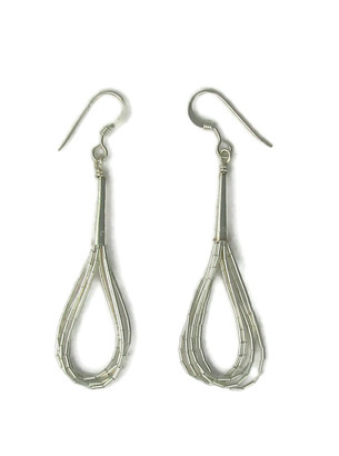 5 Strand Liquid Silver Earrings 2" (LSER5-2)