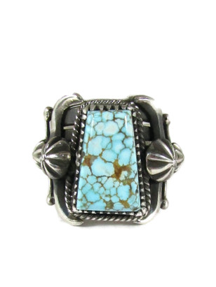 Number 8 Turquoise Ring Size 9 by Derrick Gordon (RG6181)