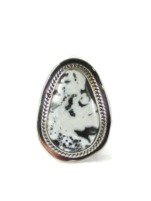 White Buffalo Ring Size 8 by Lucy Valencia (RG6631)