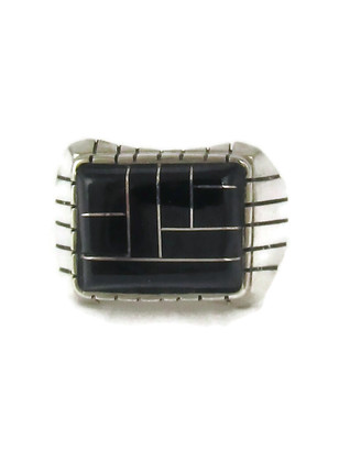 Onyx Inlay Ring Size 13 (RG9547)