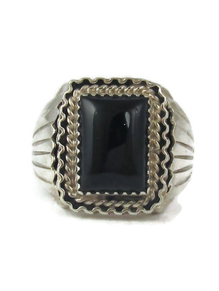 Silver Onyx Ring Size 12 (RG9549)