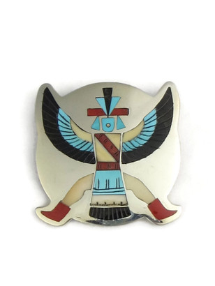 Zuni Inlay Knifewing Pendant by H.M. Coonis - Southwest Silver Gallery