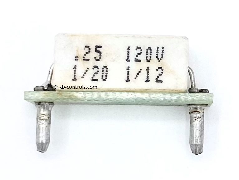 9836, Plug-In Horsepower Resistor, .25 OHM, 1/20 - 1/12 HP @ 90 VDC, 1/ ...
