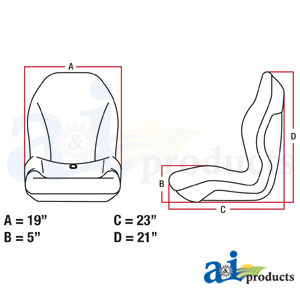 A-LGT125YL-Seat, Lawn & Garden, UTV, Tractor, Skidsteer, Yellow Vinyl A ...