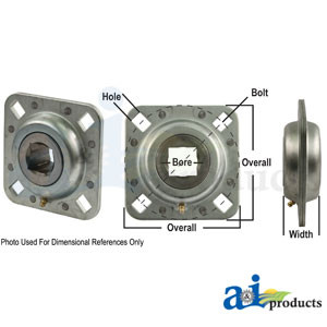 A-FD211RM-I-Bearing, Flanged Disc; Square Bore, Re-Lubricatable A-FD211RM-I