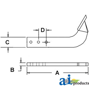 A-BSS2534C-Box Scraper Shank w/ Point A-BSS2534C
