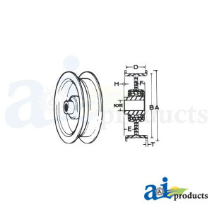 A-B1CO46-Flat Idlers w/ Flanges A-B1CO46