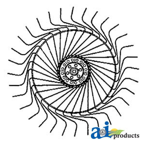 A-P20BG004-Rake Wheel Complete, (LH) w/ 7mm Tines A-P20BG004