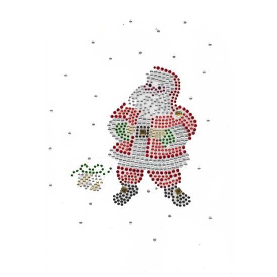 Christmas Santa Clause in Snow with Present Iron On Design - Shop Isaac ...