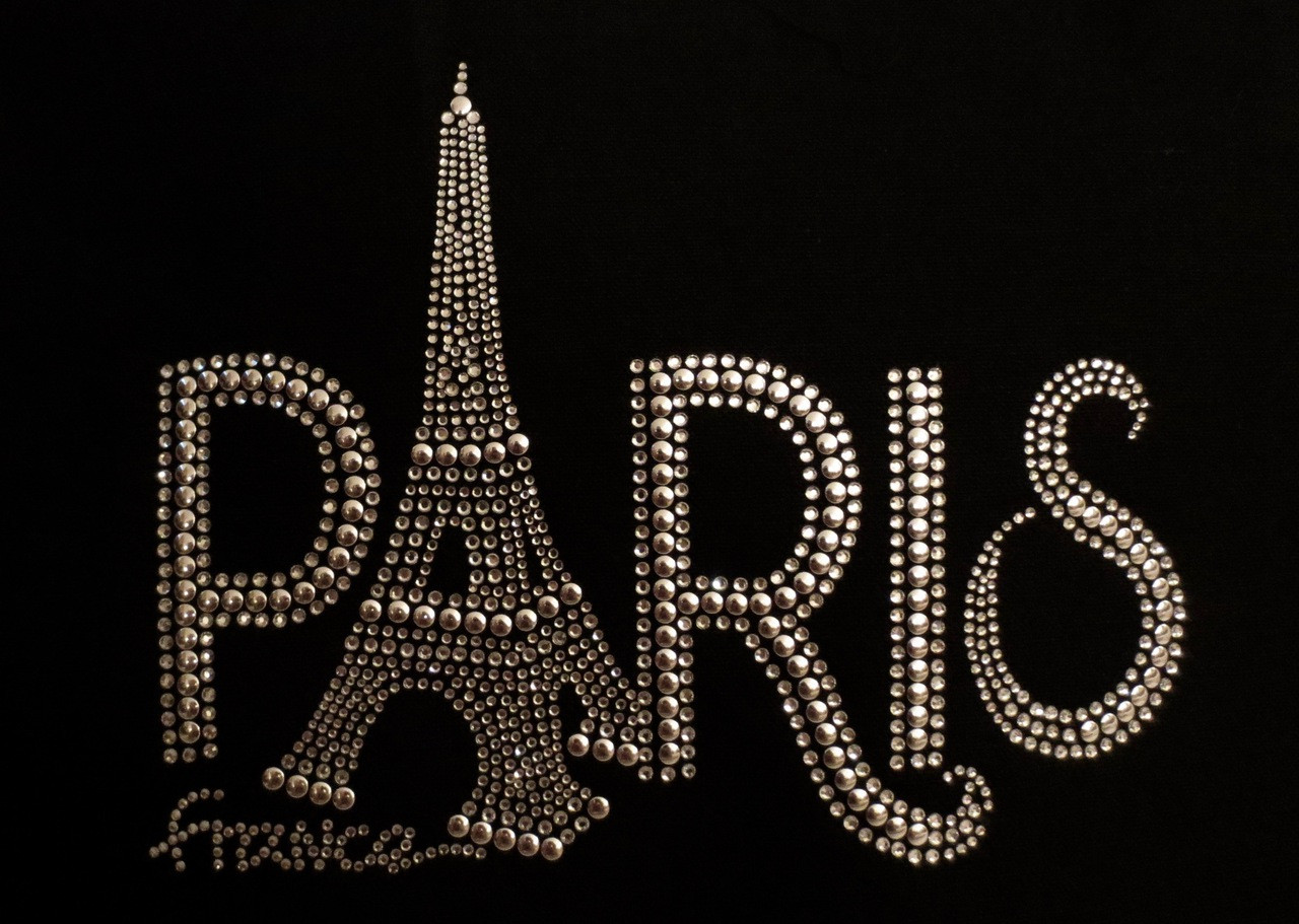 Paris France Eiffel Tower Bold Font Iron On Design - Shop Isaac's Designs