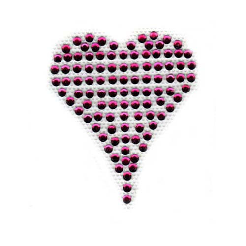 Small Solid Pink Heart Rhinestone Iron On Design - Shop Isaac's Designs