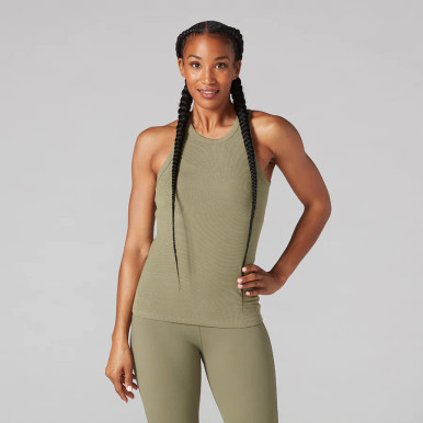 Perfect Fit Rib Tank, Light Olive - OhmFit Activewear