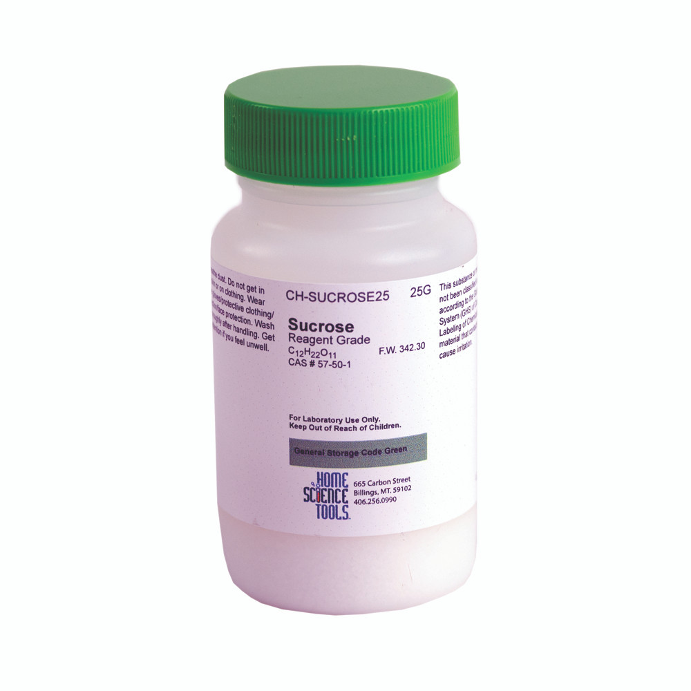 Sucrose | 25g Bottle | High Purity | Home Science Tools