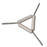 Triangle, clay, 2" pipe-stems