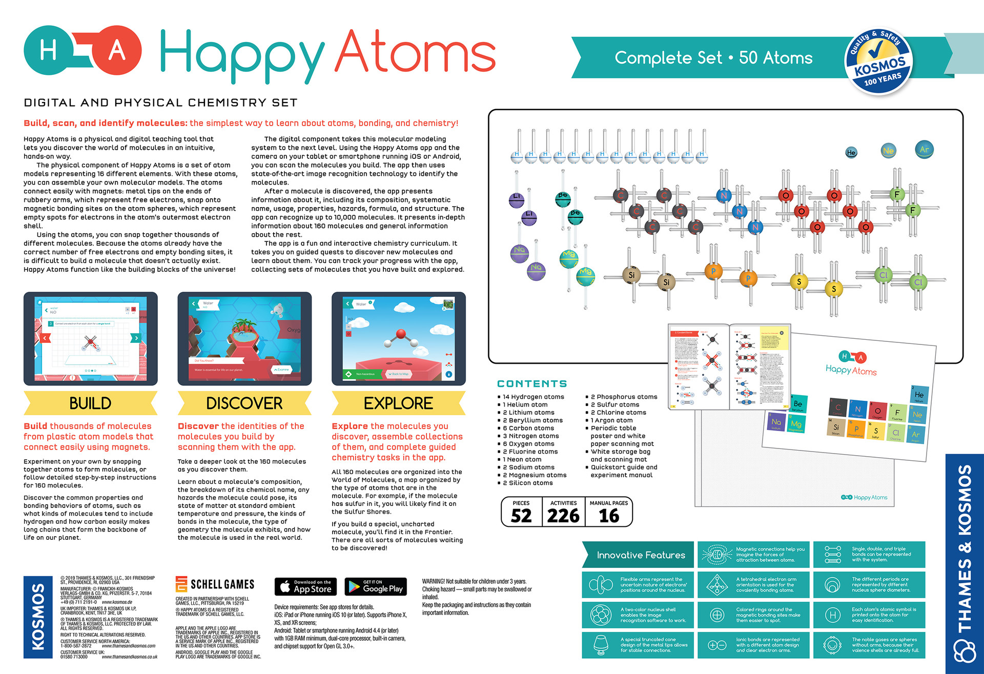 Thames & Kosmos Happy Atoms Complete Set - Molecular Models