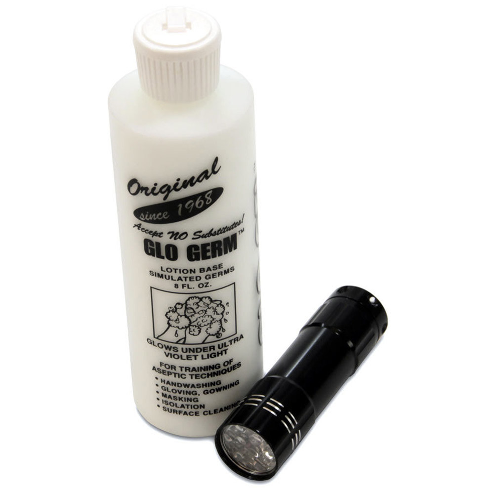Glo Germ Kit: Black Light Hand Washing Kit | Home Science Tools