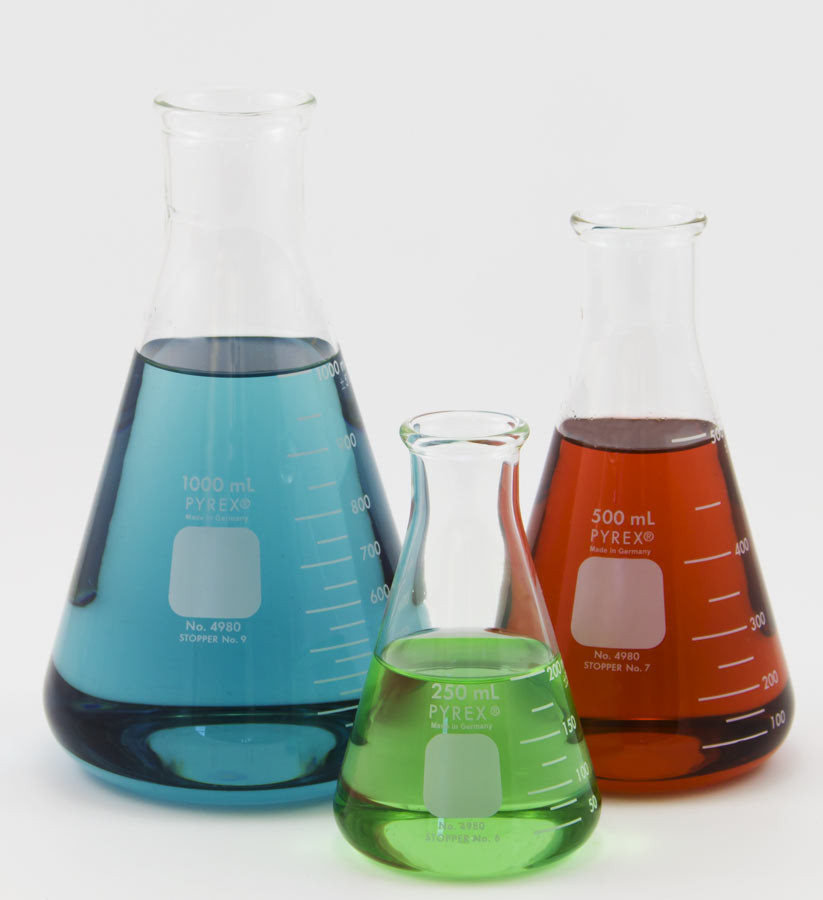 Pyrex Erlenmeyer Flasks | Glass Erlenmeyer Flasks 25 mL to 4000 mL