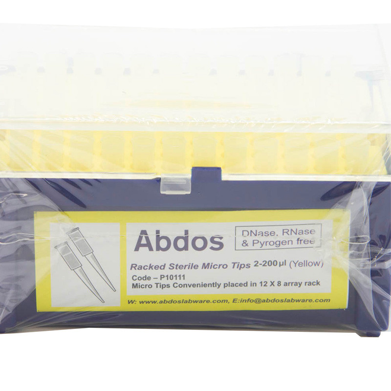 200ct Abdos Sterile Micro Tips 12-200uL Yellow