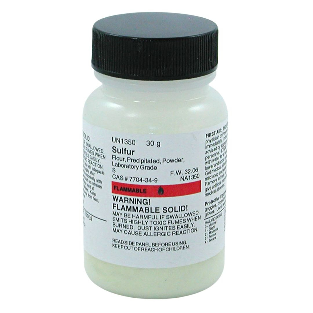 Sulfur, 30 g | Precipitated Powder | Home Science Tools