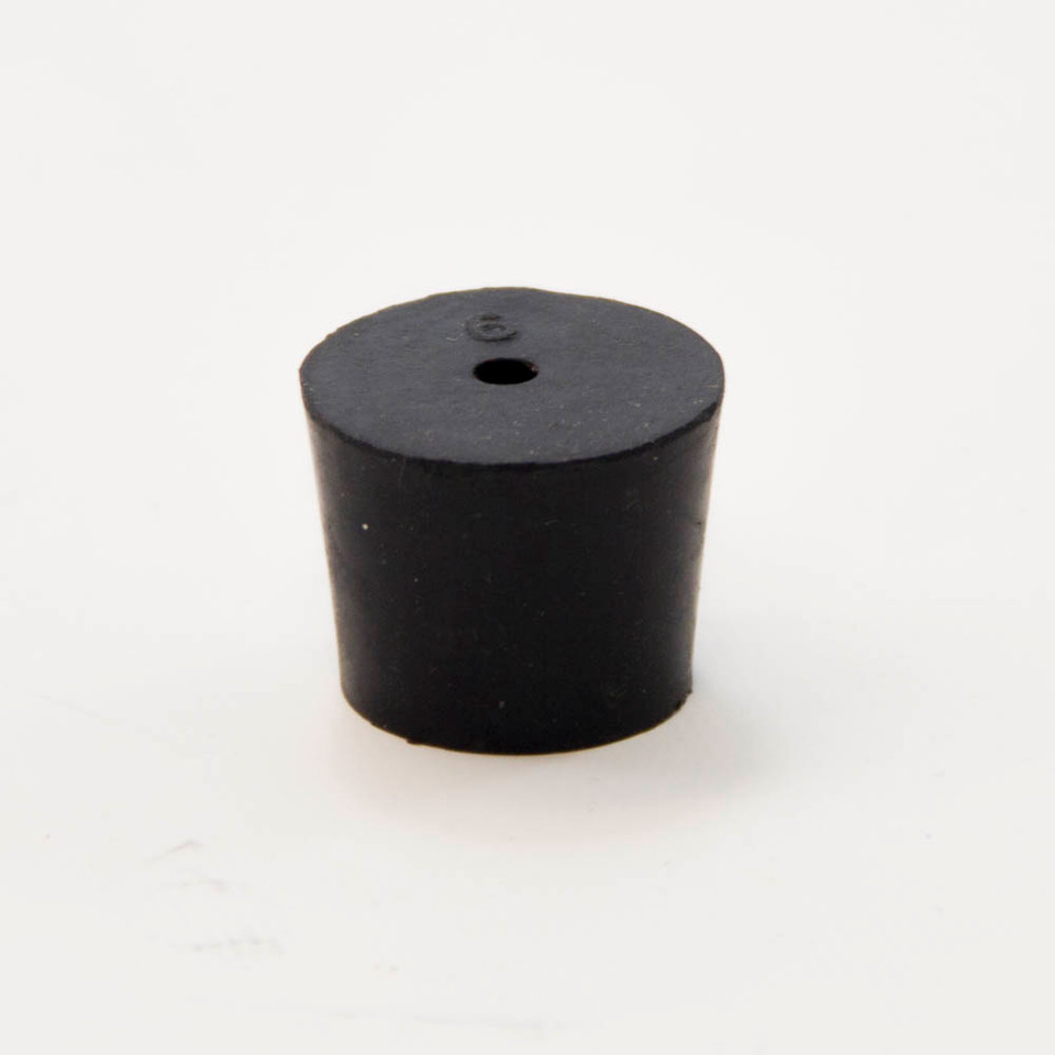 Rubber Stopper | #6 with One 5mm hole | 26-32mm Diameter