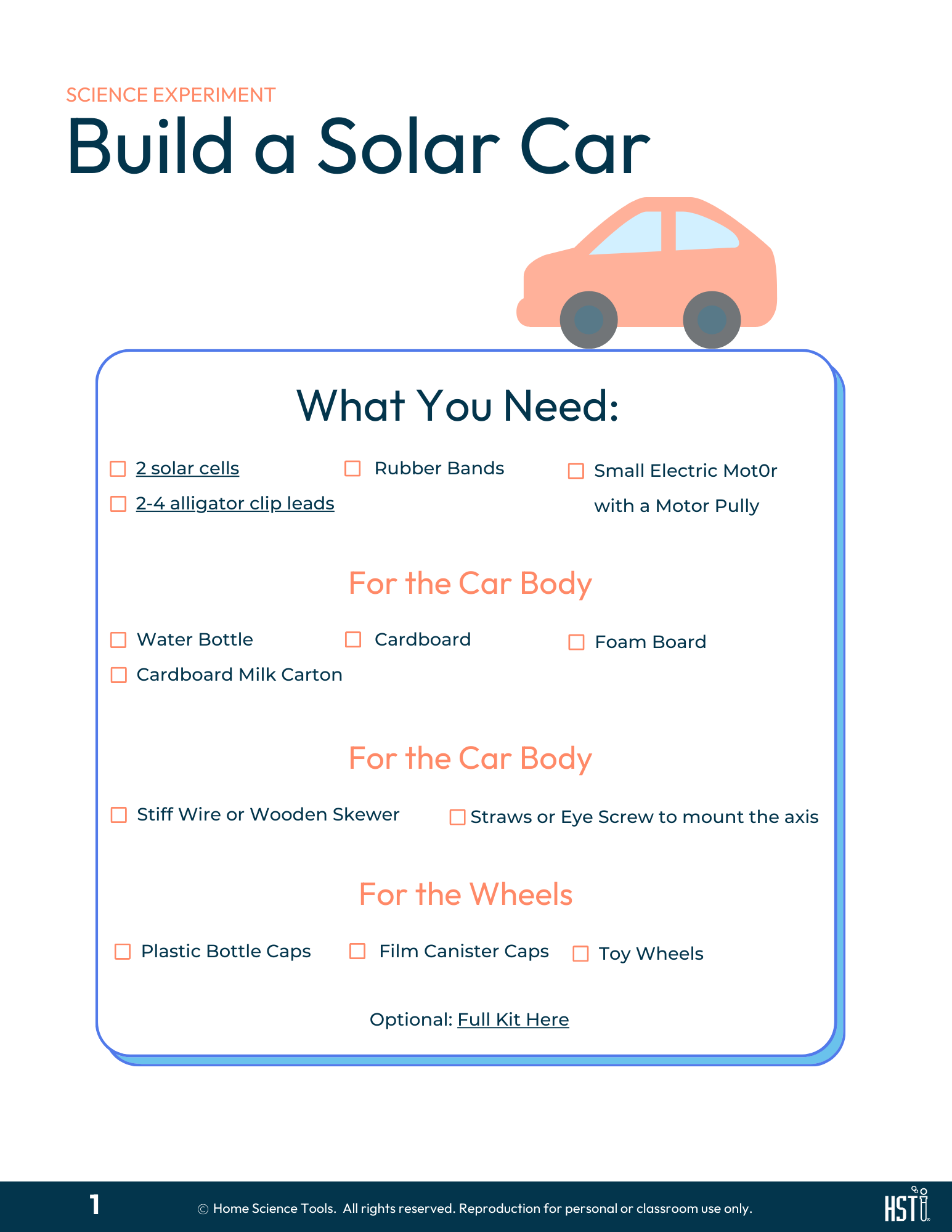 Solar Car Science Project: Learn How to Make a Solar Car at Home