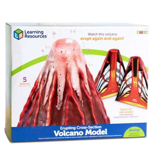Cross-section erupting volcano model