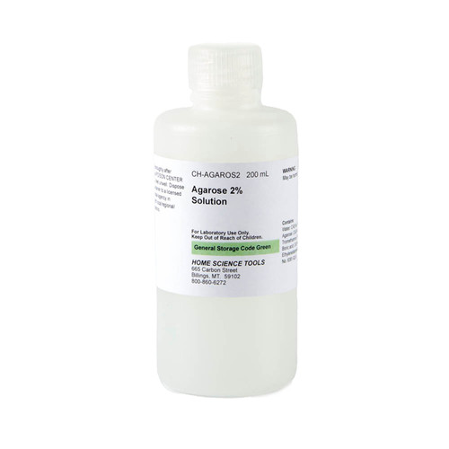 2% Agarose | Prepared Gel | 200 mL Bottle | Home Science Tools
