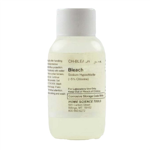Sodium Hypochlorite Bleach, 30 mL | Home Science Tools