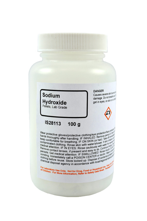 Sodium Hydroxide, 100 g - Home Science Tools