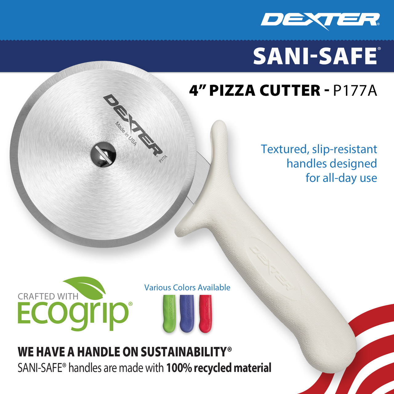 SANI-SAFE® Pizza Cutter P177A-PCP |Dexter Russell