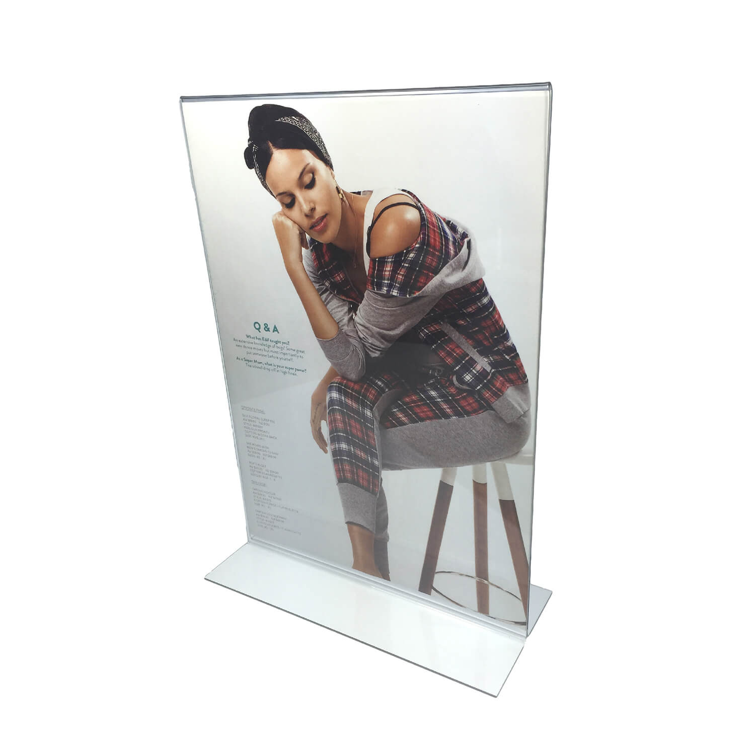 A4 Acrylic Sign Holder in Double Sided Portrait Display