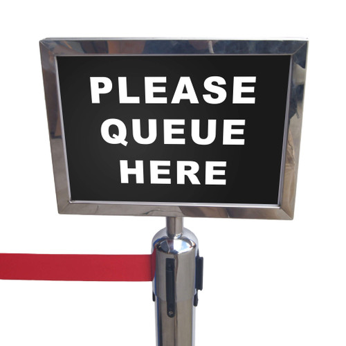 Retractable barrier A4 sign frames
