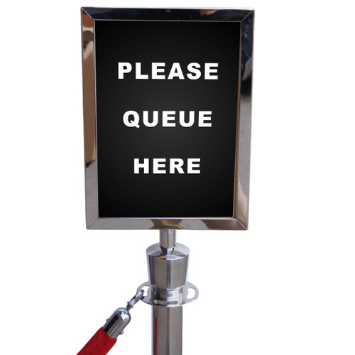 Sign Frame for Rope Barrier and bollards