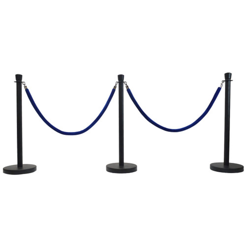 Blue Queue Stand and Rope Bollards for Queue Control