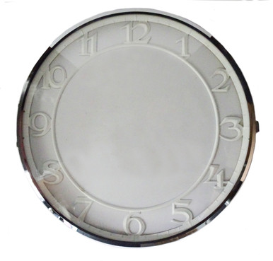 DIAL-BEZEL-GLASS CHROME 6 3/4" ROUND ARABIC WHITE ART DECO - GRIFFEN'S ...