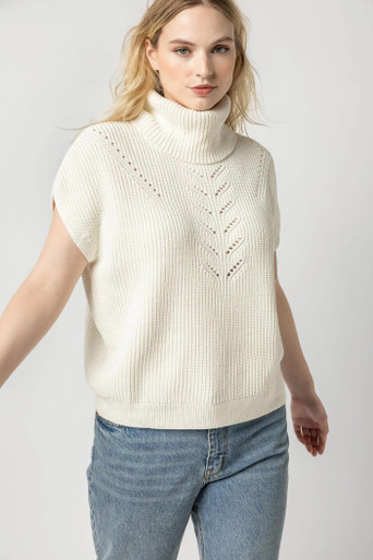 Ribbed Poncho Sweater Ivory Monkees Of Charlotte