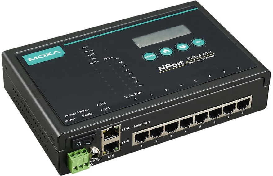 Moxa 8 Port Serial Device Server 10/100M RS-232/422/485 RJ45 8pin 5650 ...