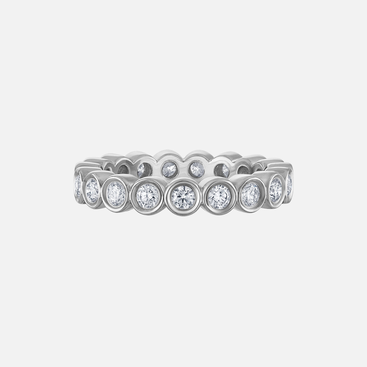Bezel Round Eternity Wedding Band