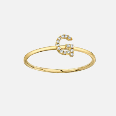 Shy Creation Diamond Initial G Ring - Razny Jewelers