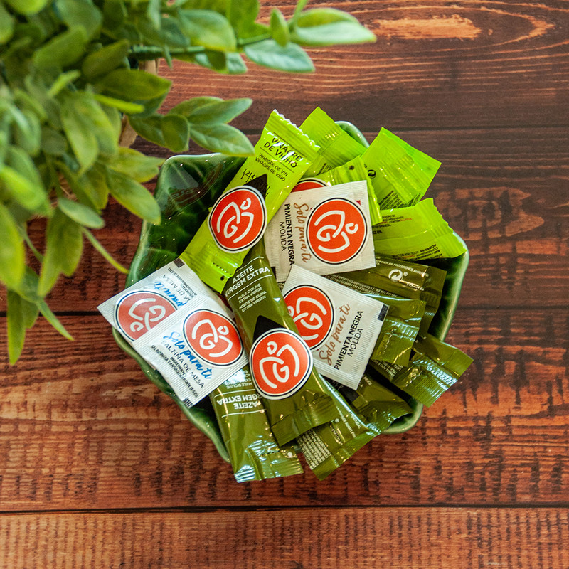 48 Single Serve Extra Virgin Olive Oil, Vinegar, Salt and Pepper Packets